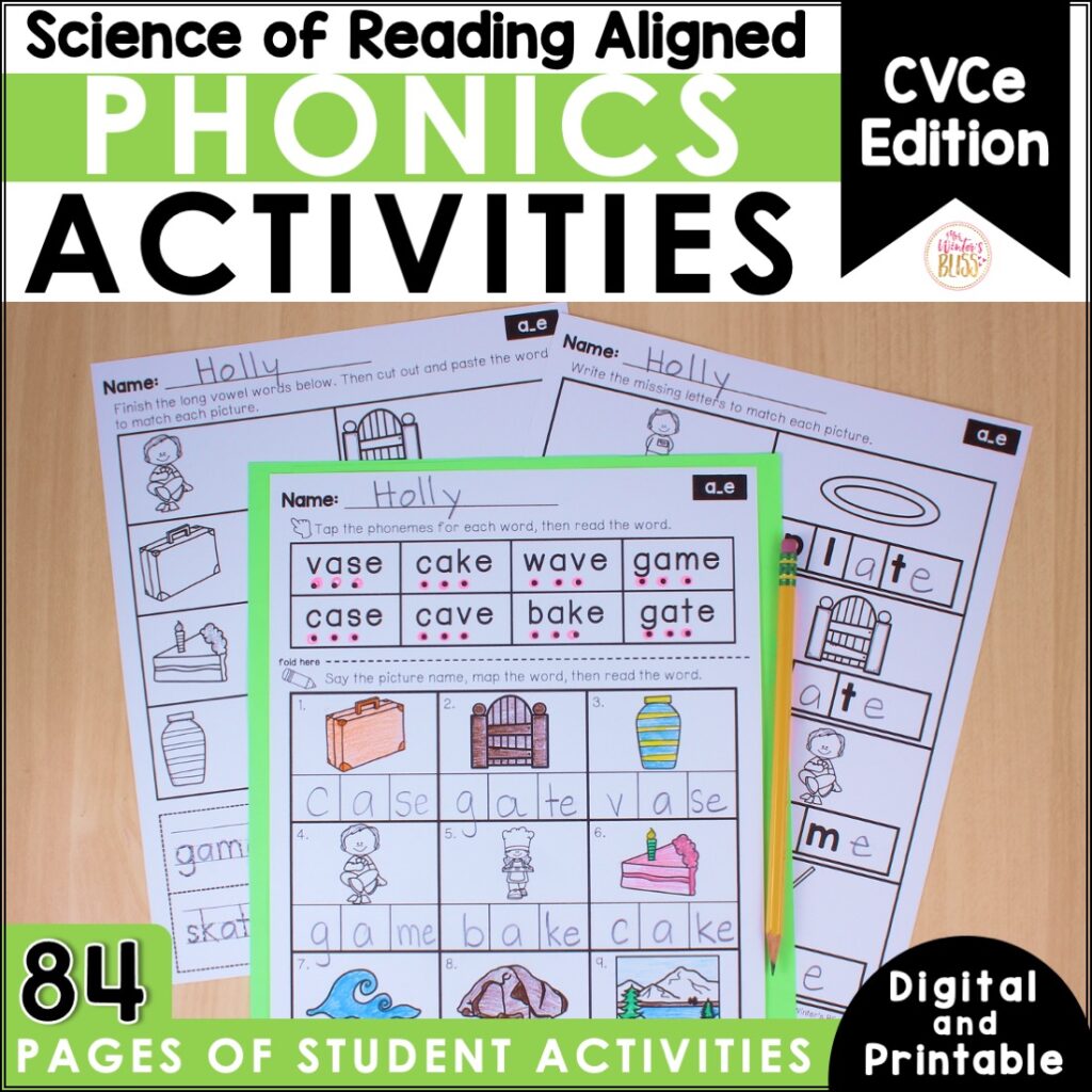 Phonics Activities CVCe Silent E - Printable & Digital - Science of ...