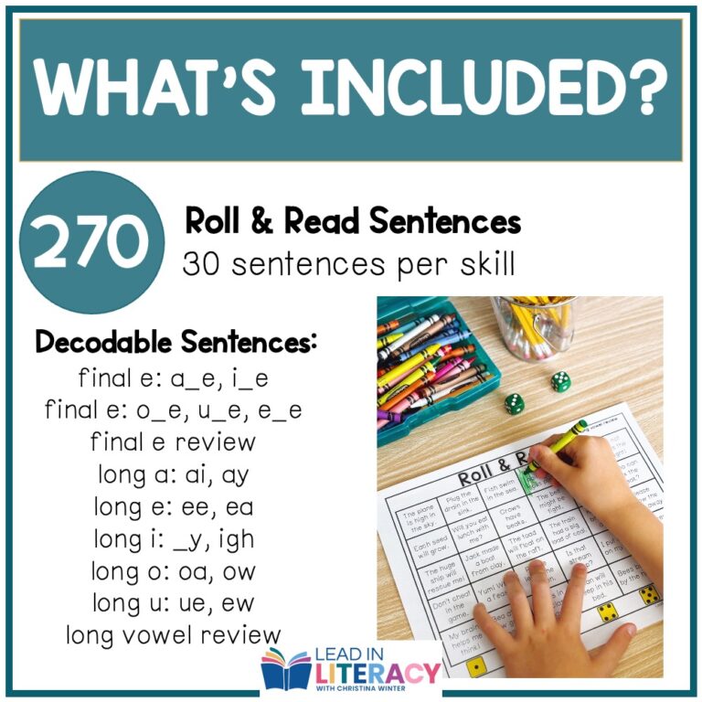 Roll and Read Phonics Center - CVCe & Vowel Teams - Lead in Literacy ...