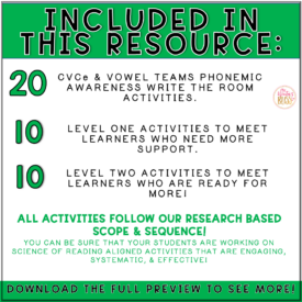 Write the Room Decodable Sentences - Long Vowels - Lead in Literacy ...