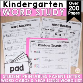 Kindergarten Word Study Printables & Assessments BUNDLE - editable ...