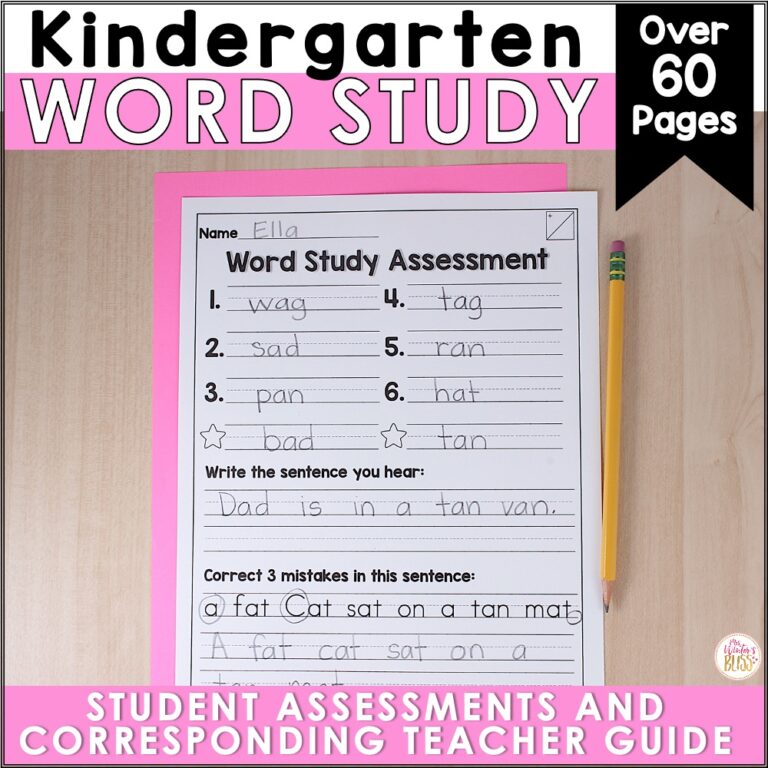 Kindergarten Word Study Assessments EDITABLE {year-long} - Lead in ...