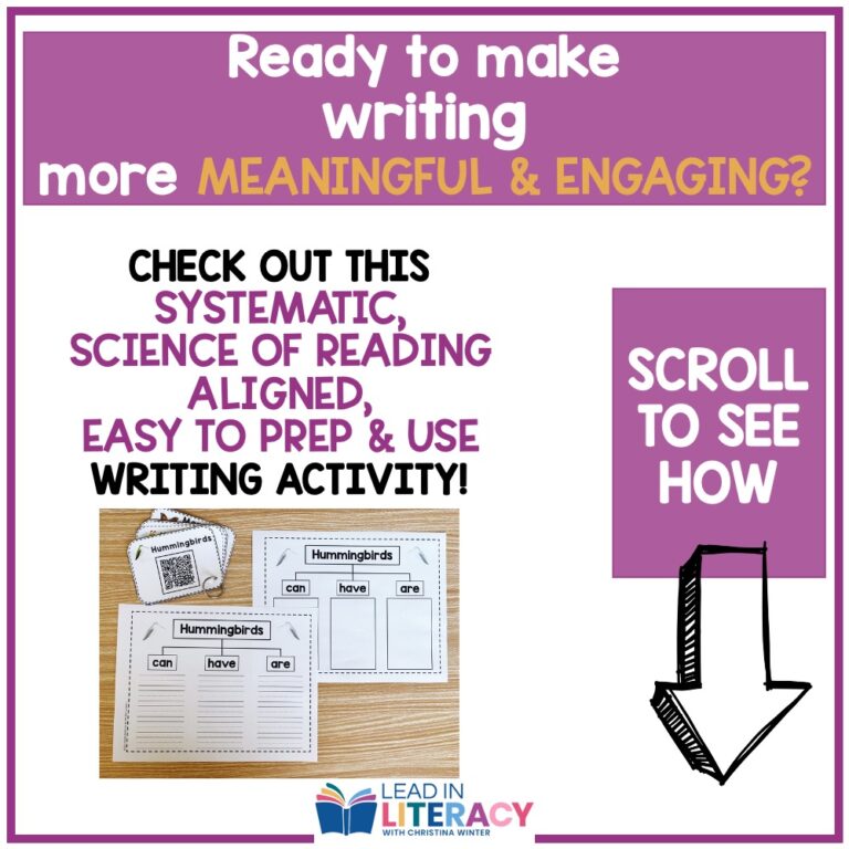 Kindergarten Informational Writing Center - Spring - Lead in Literacy ...