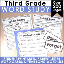 3rd Grade Word Study Printables, Word Cards & MORE - editable {yearlong ...