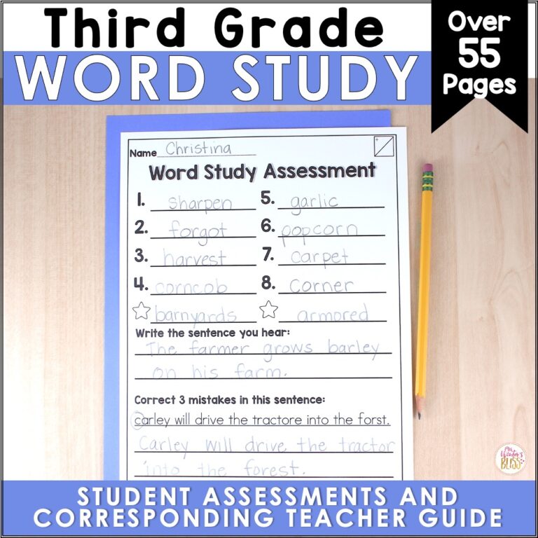 3rd Grade Word Study Assessments EDITABLE - Lead in Literacy ...