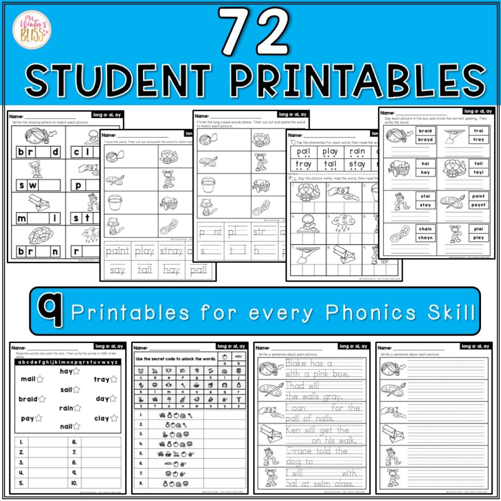 Phonics Activities Vowel Teams - Printable & Digital - Science of ...
