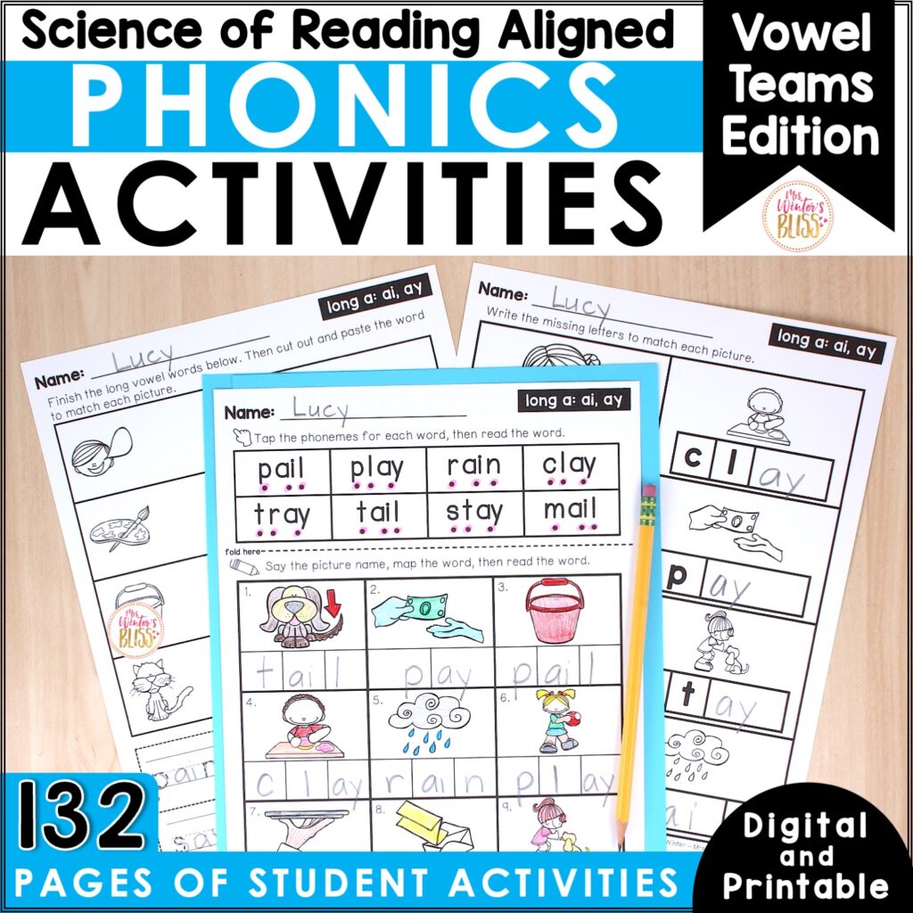 Phonics Activities Vowel Teams - Printable & Digital - Science of ...