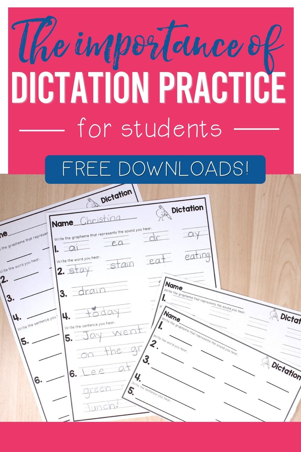 FREE Dictation Practice Activities for K-2 Students - Lead in Literacy ...