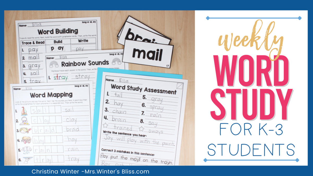 Weekly Word Study Units for K-3 - Lead in Literacy - Resources For ...