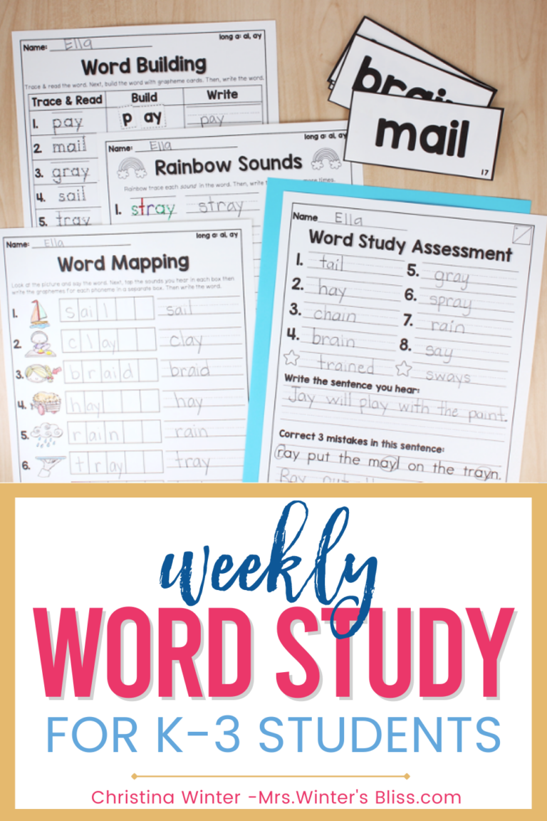 Weekly Word Study Units for K-3 - Lead in Literacy - Resources For ...