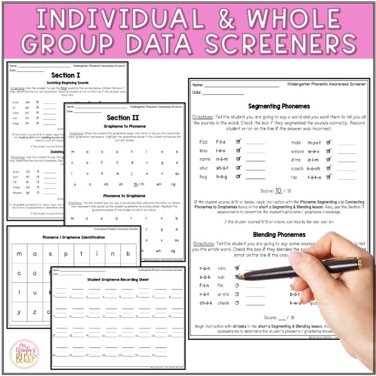 Kindergarten Phonemic Awareness Yearlong Curriculum - Lesson Plans ...