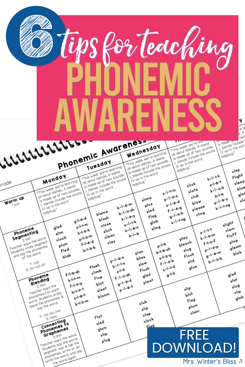 6 Tips for Teaching Phonemic Awareness - Lead in Literacy - Resources ...