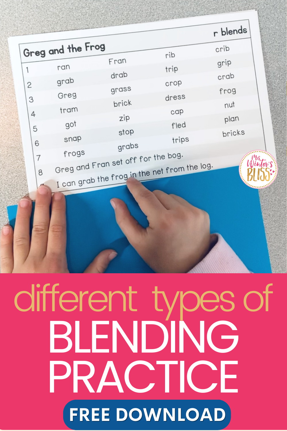 Different Types of Blending Practice - Lead in Literacy - Resources For ...