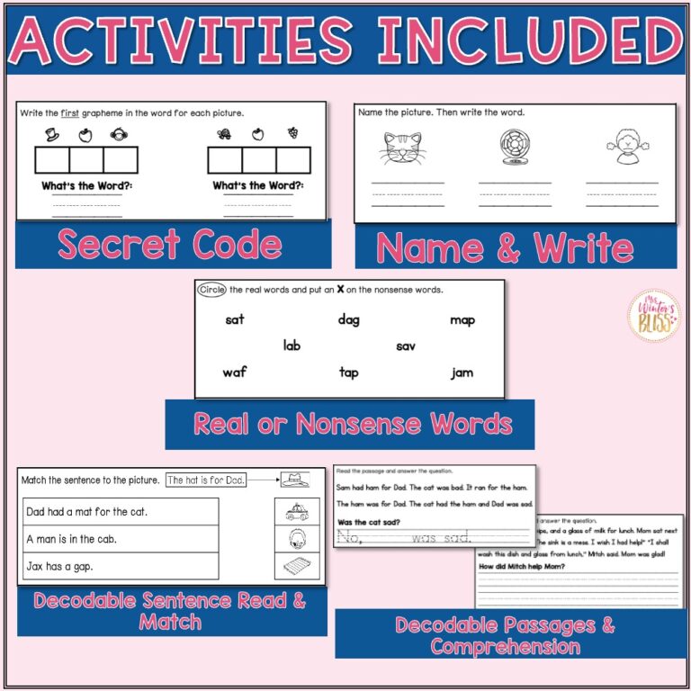 1st Grade Yearlong Phonics Cumulative Review - printable activities ...