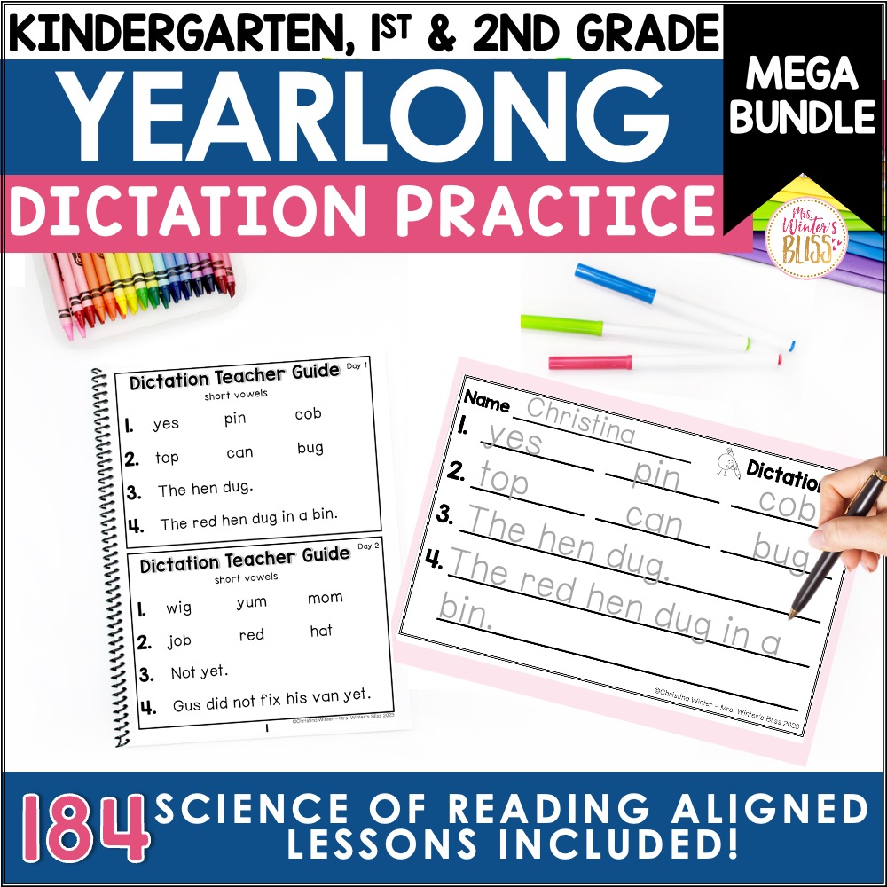 Dictation MEGA Bundle - Kindergarten, 1st, 2nd Grade - Mrs. Winter's ...