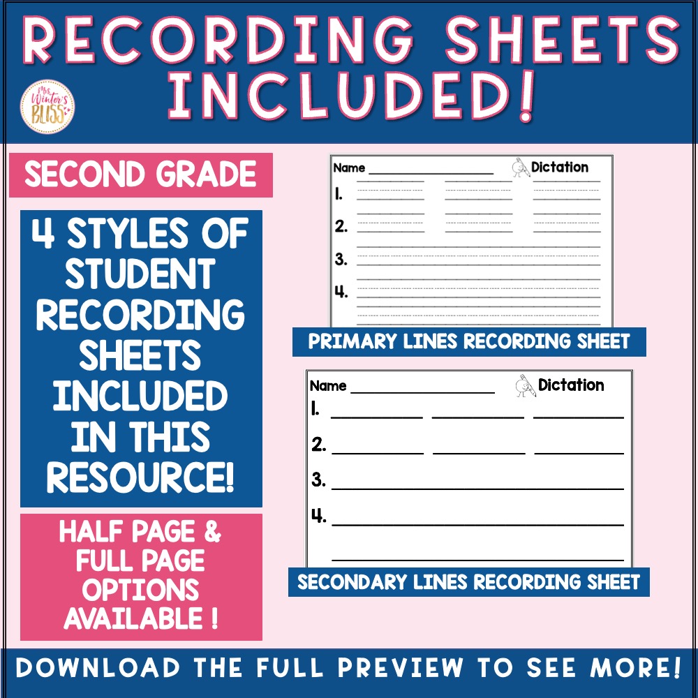 Dictation MEGA Bundle - Kindergarten, 1st, 2nd Grade - Mrs. Winter's ...