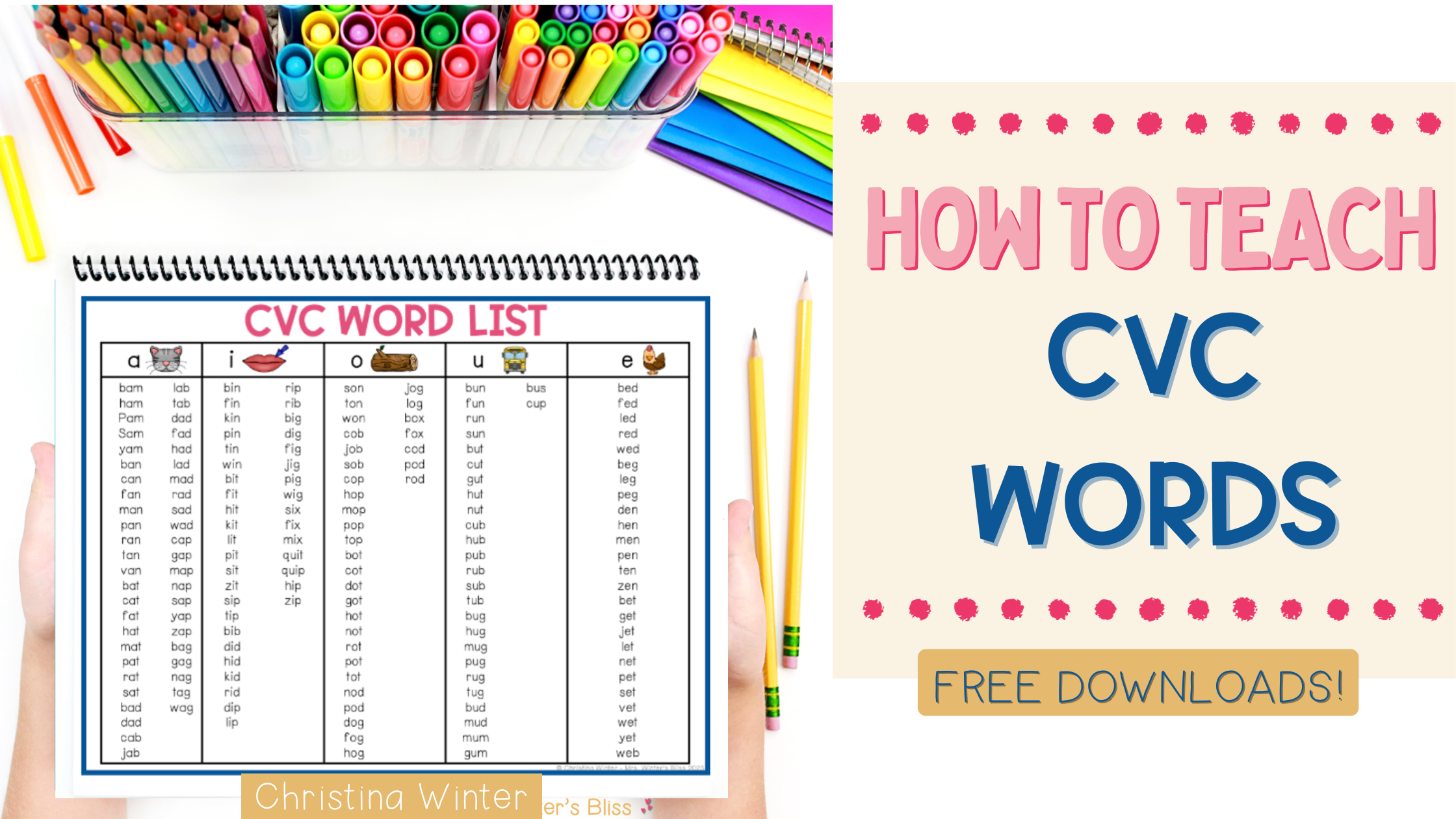 How to Teach CVC Words - Lead in Literacy - Resources For Kindergarten ...