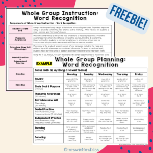The 90 Min Literacy Block: Whole Group Word Recognition Instruction ...