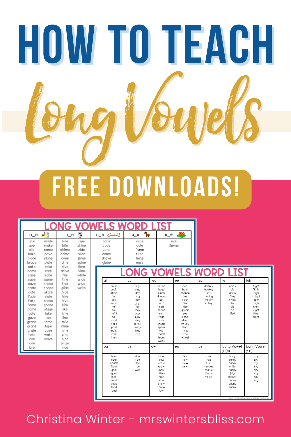 How to Teach Long Vowels - Lead in Literacy - Resources For ...