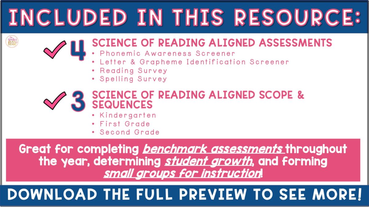 1st Grade Phonics Screeners: Spelling Reading Assessments - Lead in ...