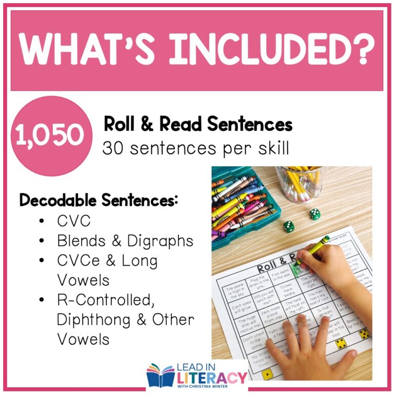 Roll and Read Phonics Center - YEARLONG BUNDLE - Lead in Literacy ...