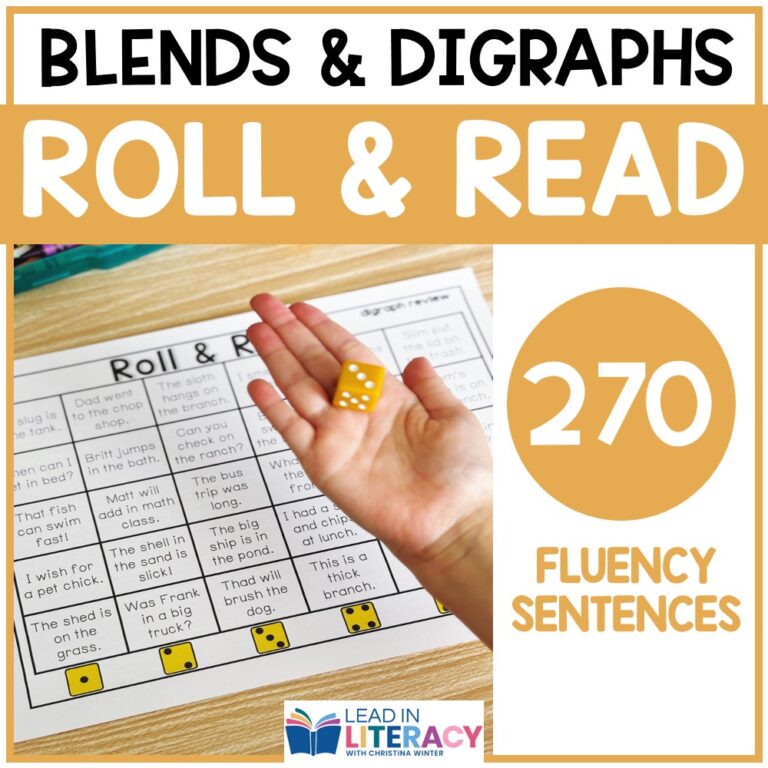 Roll and Read Phonics Center - Blends & Digraphs - Lead in Literacy ...