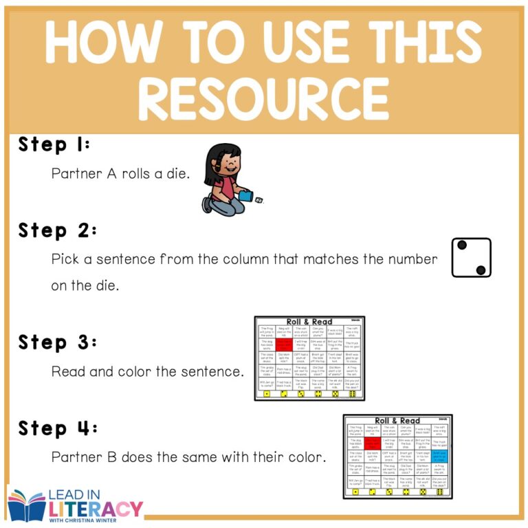 Roll and Read Phonics Center - Blends & Digraphs - Lead in Literacy ...