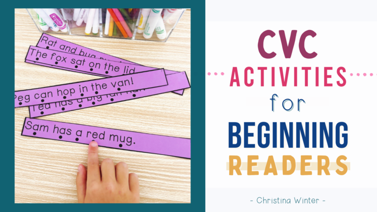 CVC Activities for Beginning Readers - Lead in Literacy - Resources For ...