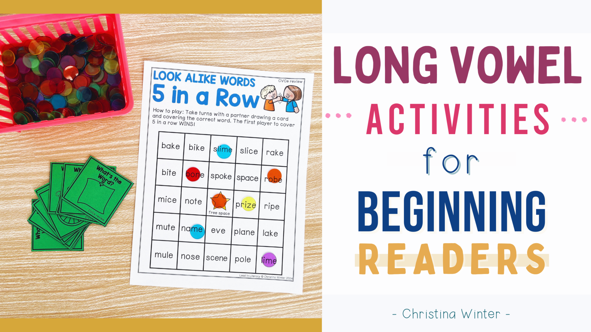 Long Vowel Activities For Beginning Readers - Lead in Literacy ...