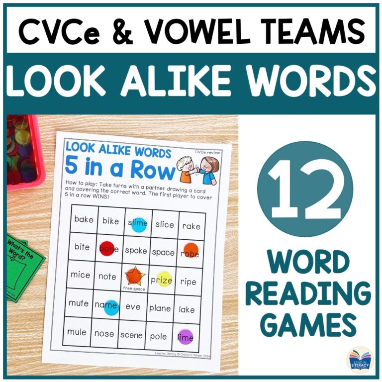 Long Vowel Activities For Beginning Readers - Lead in Literacy ...